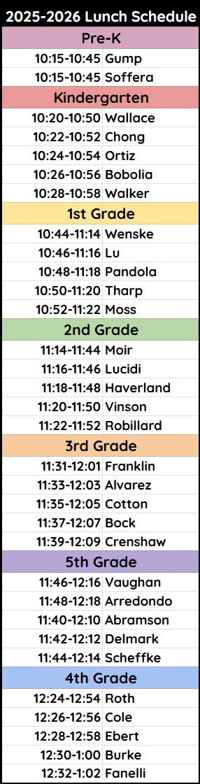 Schedules | Clayton Elementary